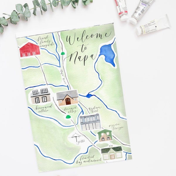 Custom Watercolor Map Wedding Invitation - Make Your Own Watercolor Map ...