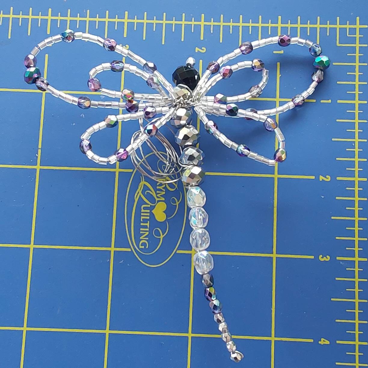 Exquisite Silver and Rainbow Beaded Dragonfly. Made of Imported ...