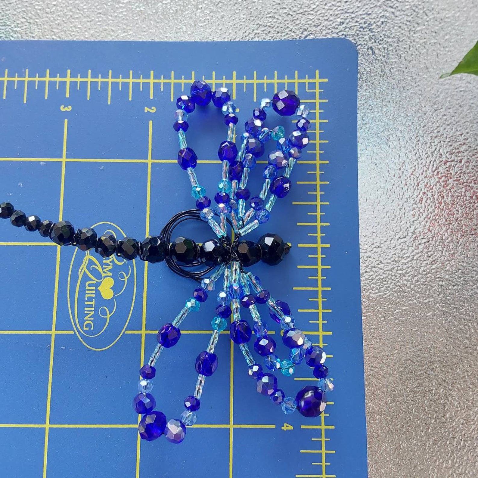 Exquisite Blue Beaded Dragonfly. Made of Imported Faceted Polished ...