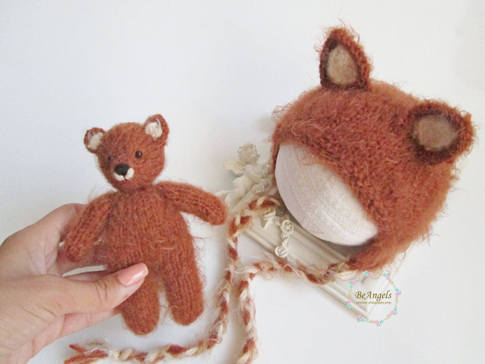Newborn Fox Bonnet, Toy and Tail| Newborn Fox Set| Newborn Fuzzy Props ...