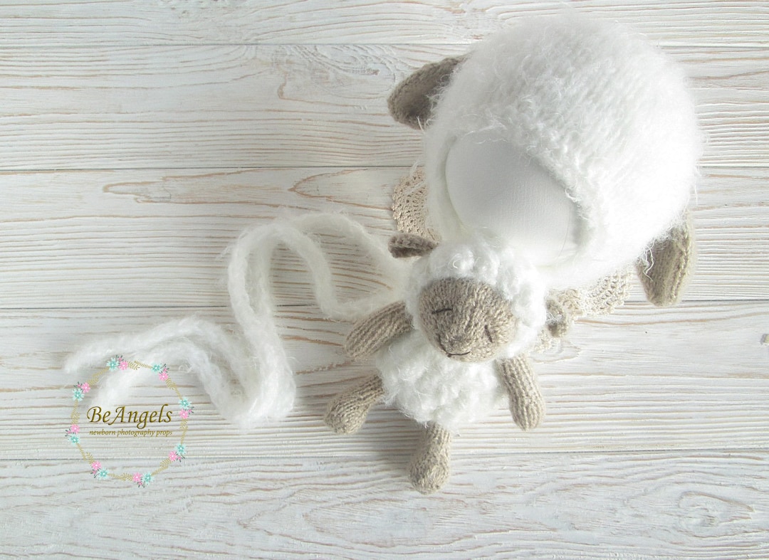 Lamb Props | Stuffed Animal and Bonnet | Sheep Photo Prop | Lamb ...