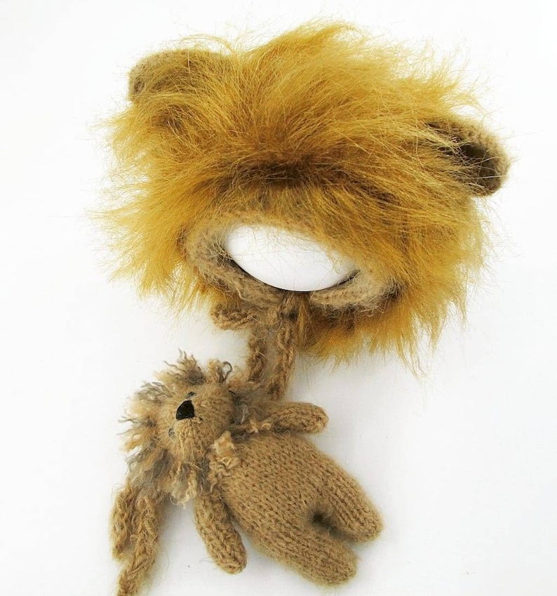 Lion Photo Prop Stuffed Animal and bonnet Lion stuffie | Etsy