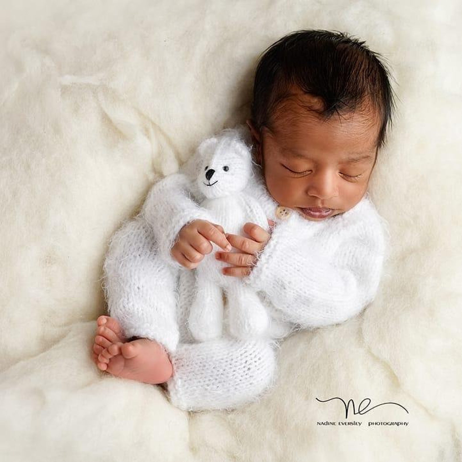 Newborn Photo Toy Knit Teddy Bear Toy Animal Doll Prop Bear Stuffie ...