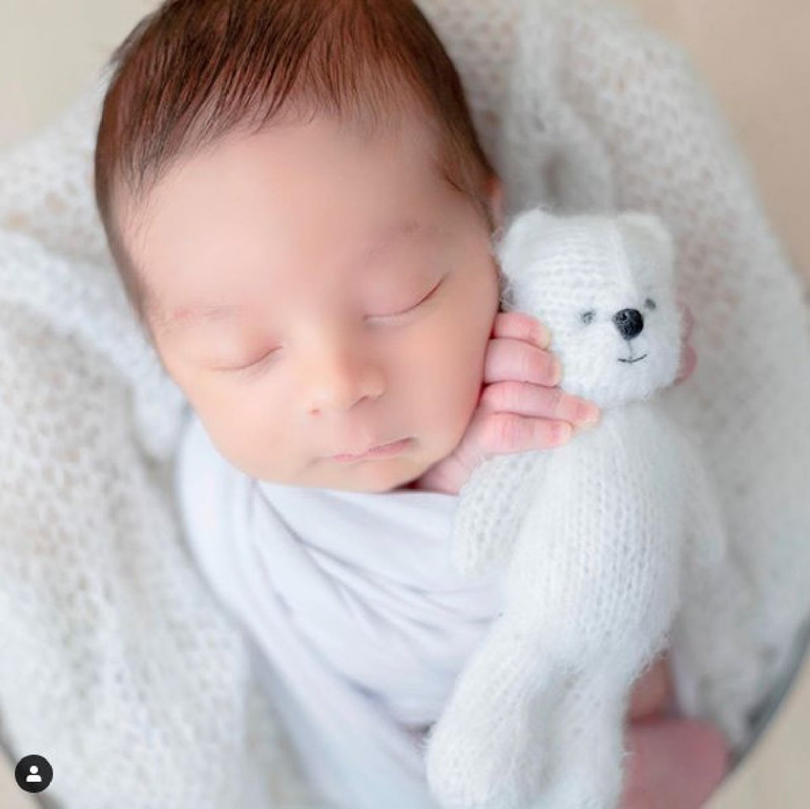 Newborn Photo Toy Knit Teddy Bear Toy Animal Doll Prop Bear Stuffie ...