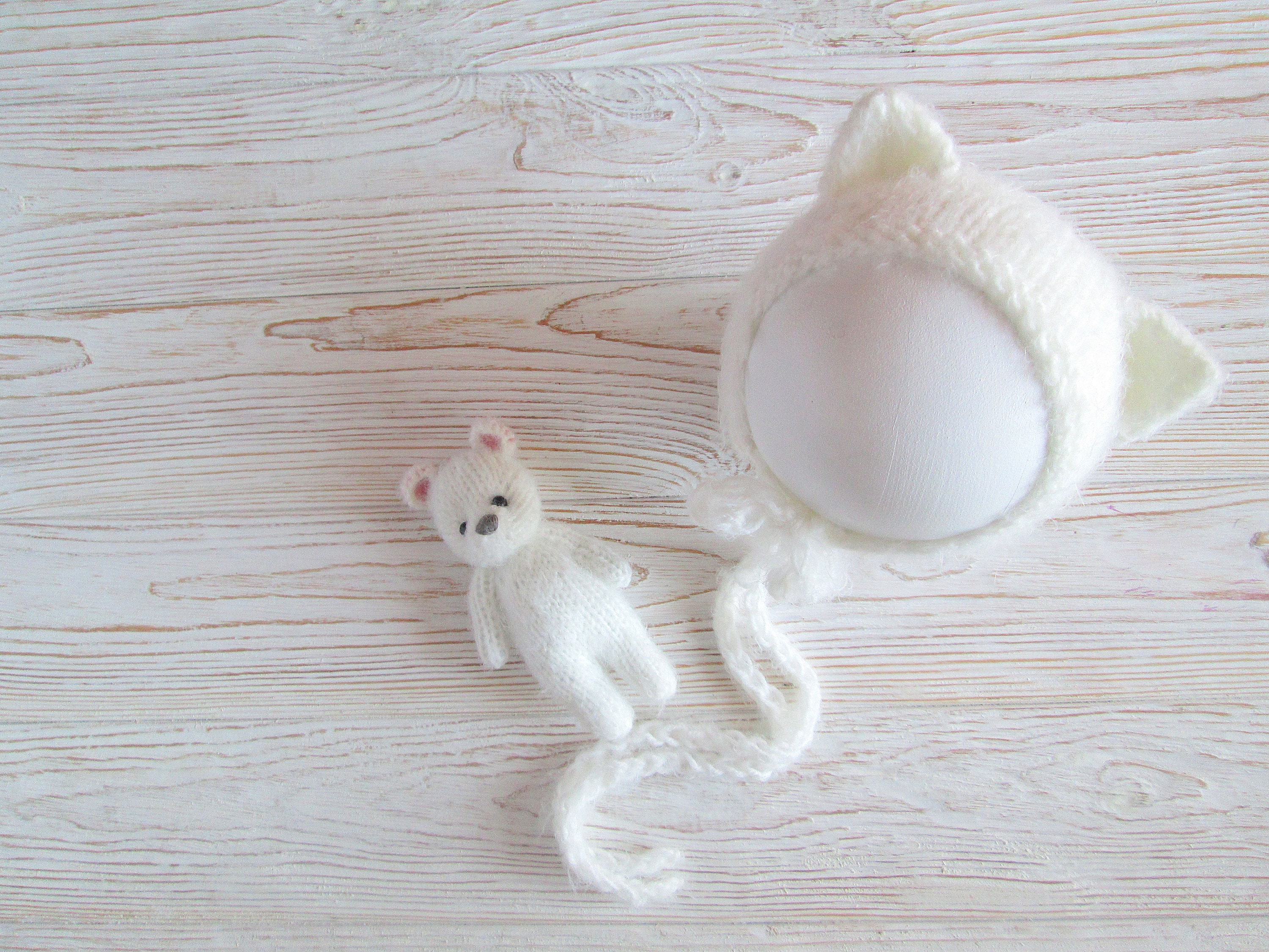 Newborn Kitty Bonnet and Mouse Doll Cat Hat and Mouse Newborn | Etsy