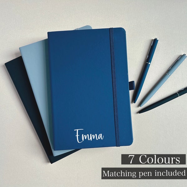 Custom Black Notebook With Pen - Etsy