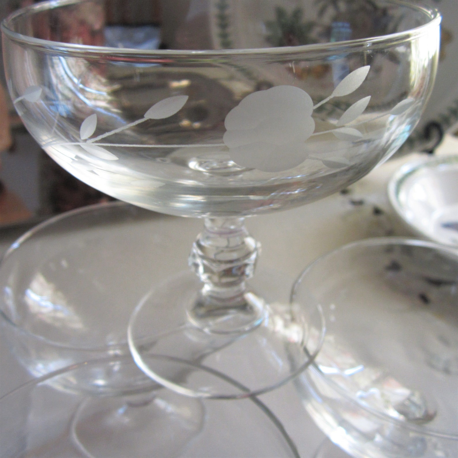 Princess House Heritage Footed Dessert Champagne Glasses | Etsy