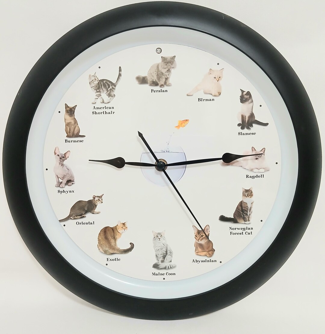 Vintage Quartz Cat Breed Clock With Meows - Etsy
