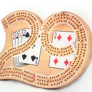 Hand Painted Wood Cribbage Board - Number 29 Shaped - Etsy