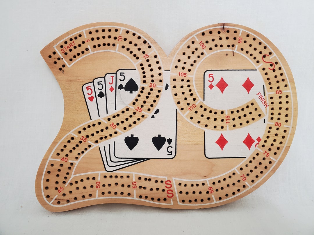 29 Shaped Wood Hand Painted Cribbage Board is in Excellent Condition. All the Pegs Are There ...