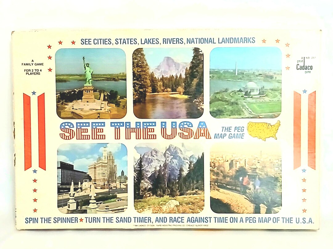 1984 Cadaco See the USA Peg Map Game is in Great Condition and Ready ...