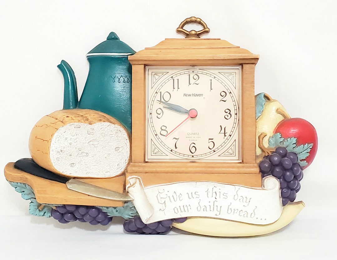 Give Us This Day Our Daily Bread 1975 Burwood Clock Wall Hanging is in ...