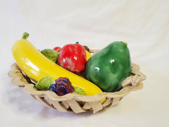 Vintage Italian Hand Painted Ceramic Fruit Bowl is Beautiful - Etsy