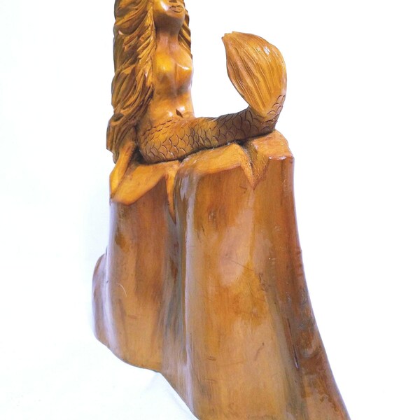 Carved Wood Mermaid - Etsy