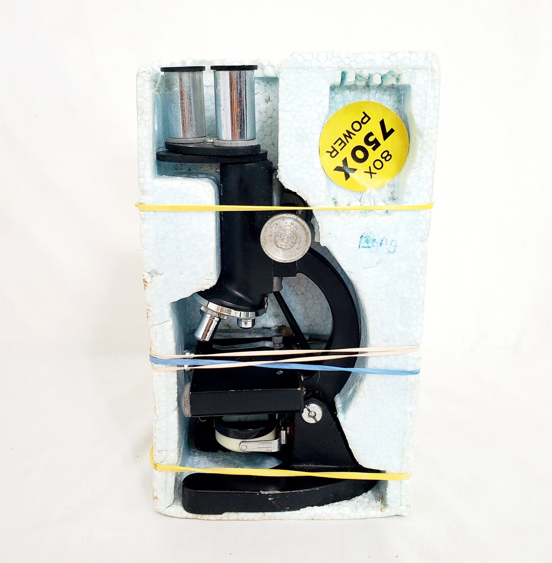Vintage Made in Japan Student Microscope in Styrofoam Case Complete ...