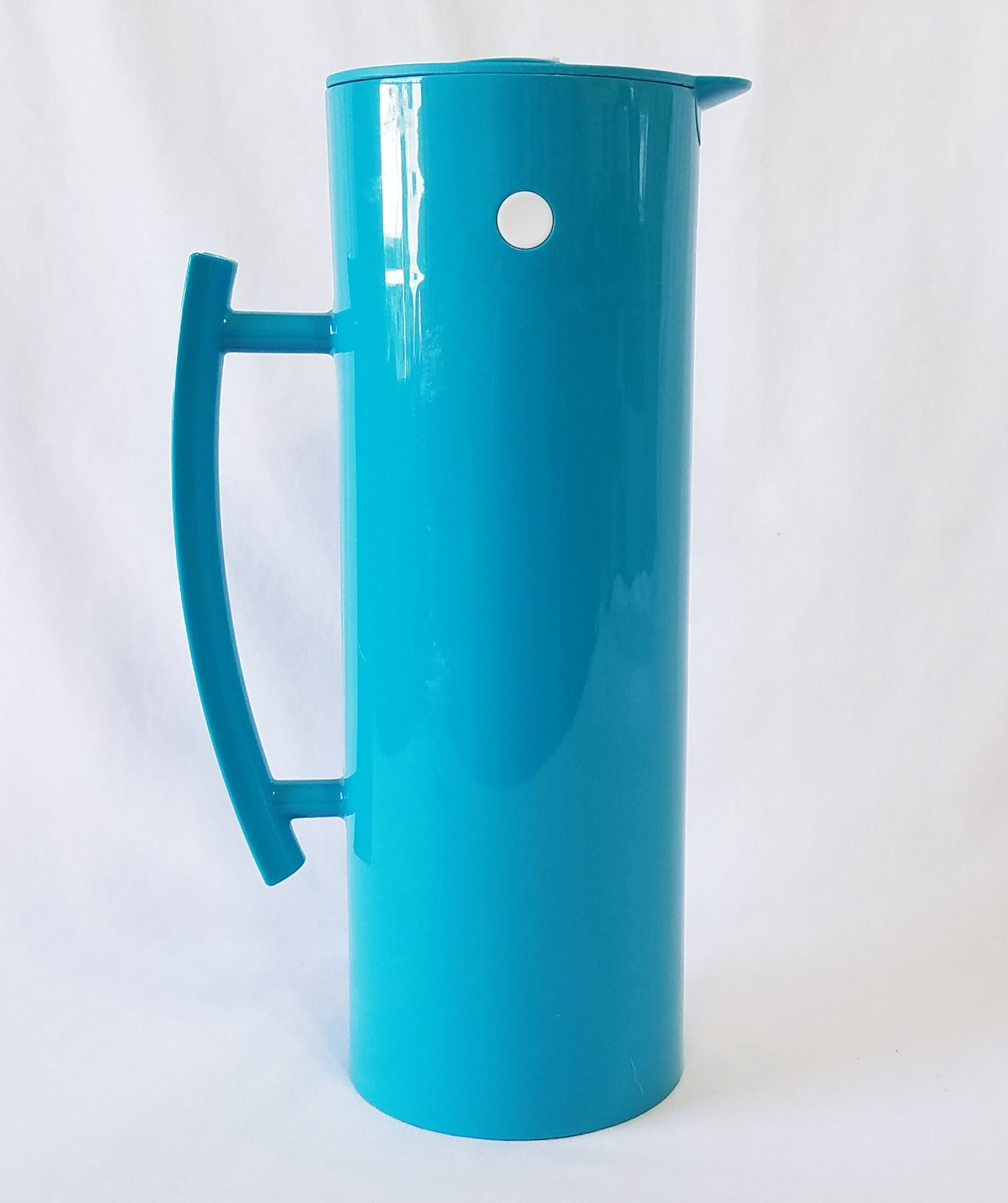 Insulated travel pitcher is teal blue fabulous. Handle glass - Etsy.de