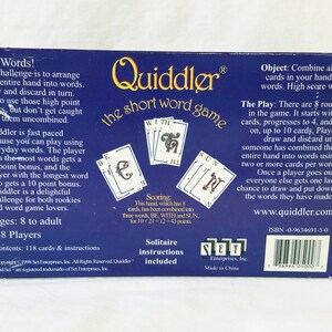 Vintage Quiddler Card Game, Short Word Edition - Etsy