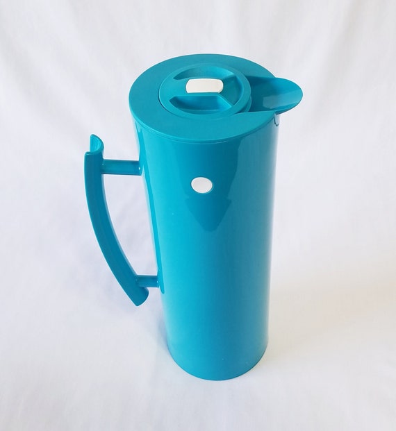 Insulated travel pitcher is teal blue fabulous. Handle glass | Etsy