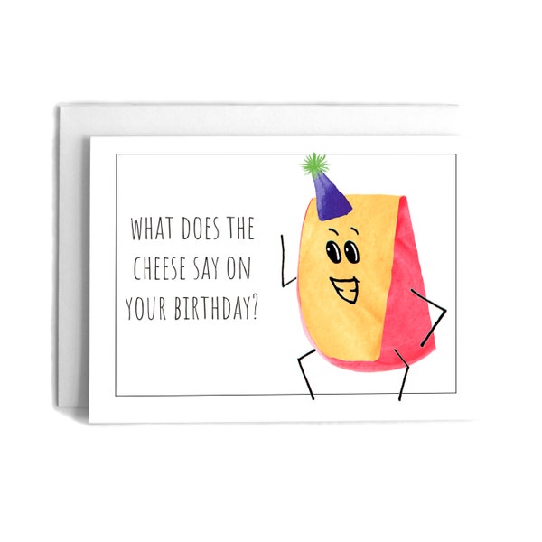Cheese Birthday Card - Etsy