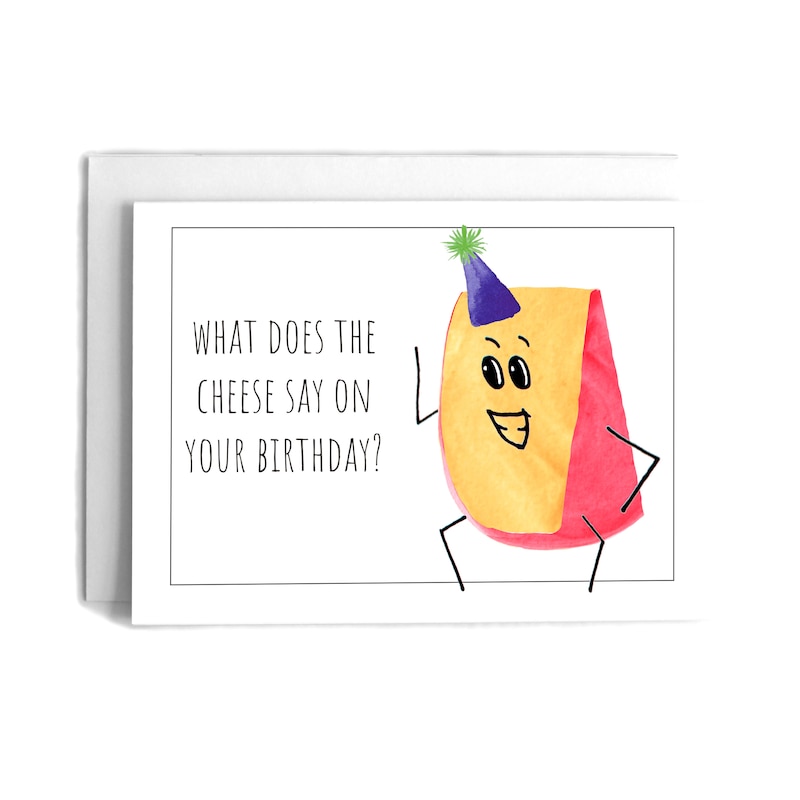 Cheese Birthday Card - Etsy
