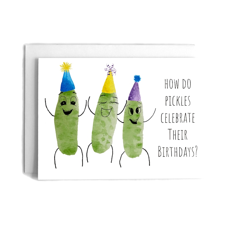 Pickle Birthday Card - Etsy