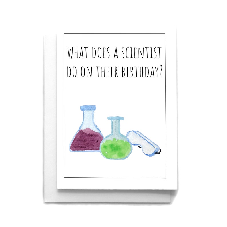 Scientist Pun Birthday Card Birthday Greeting Card Science | Etsy