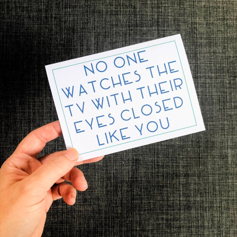 Funny TV Sleeper BIRTHDAY Card: Dad Joke Watercolor Greeting - Etsy