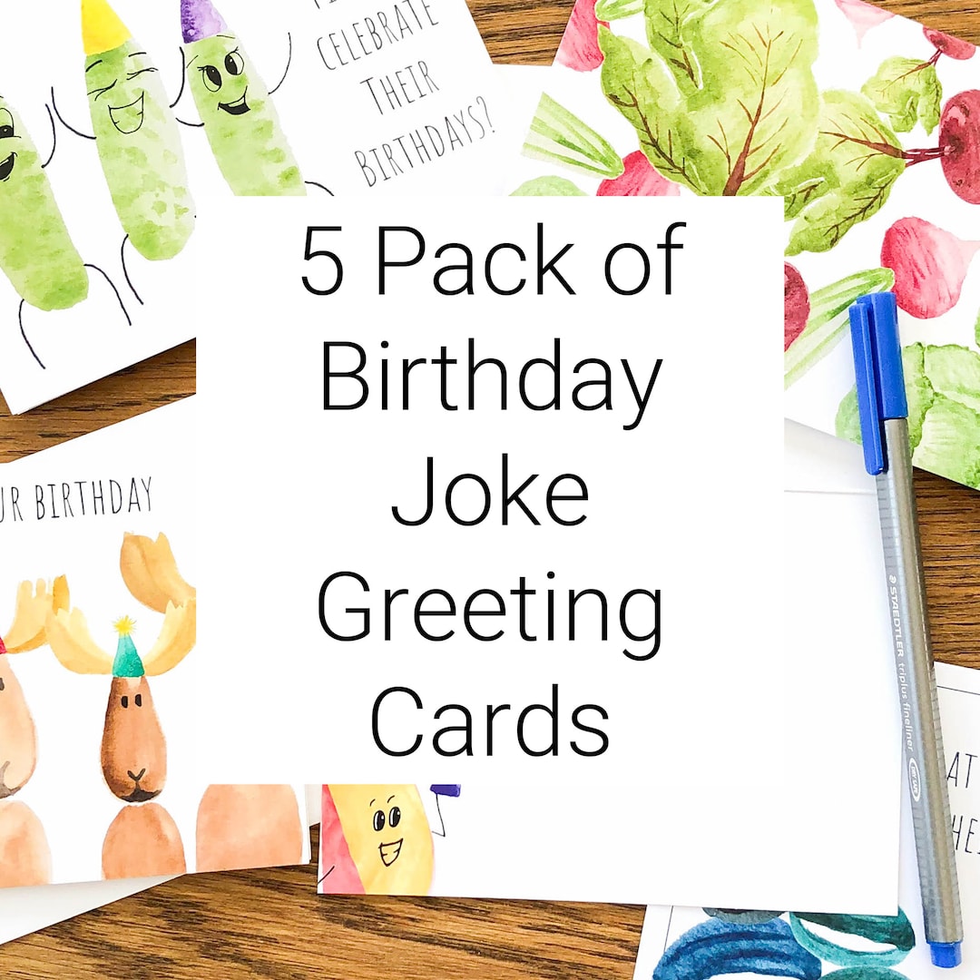 5 Pack of Funny Birthday Greeting Cards Birthday Jokes Card Collection ...