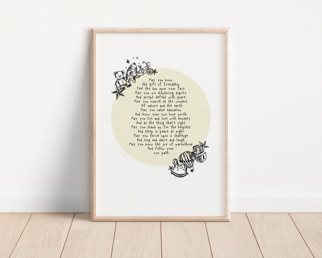 HOPES FOR CHILDREN Poem Print Keepsake Gift for Child/godchild ...