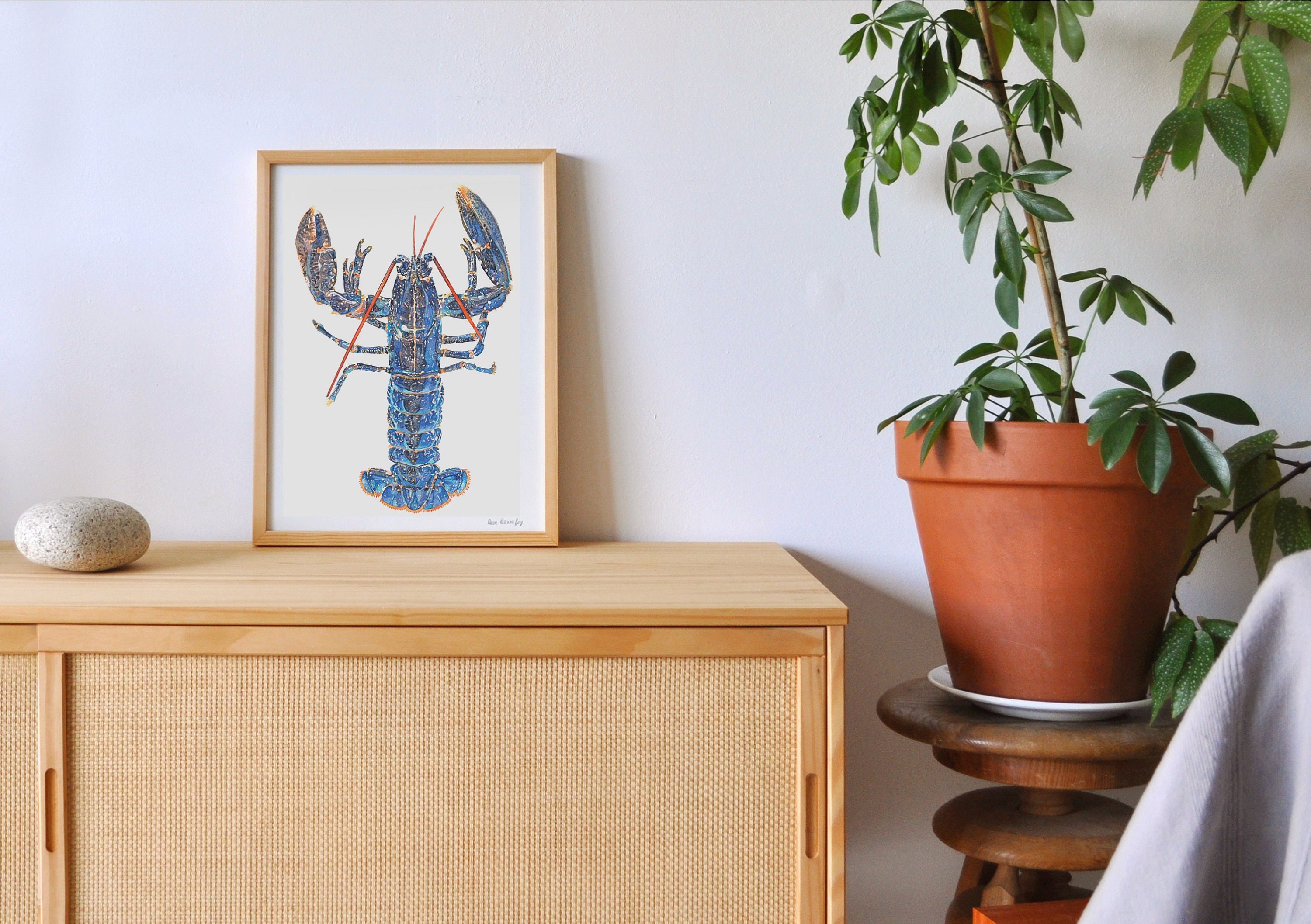 Blue Lobster Print - Blue Lobster - Lobster Watercolor - Seafood ...
