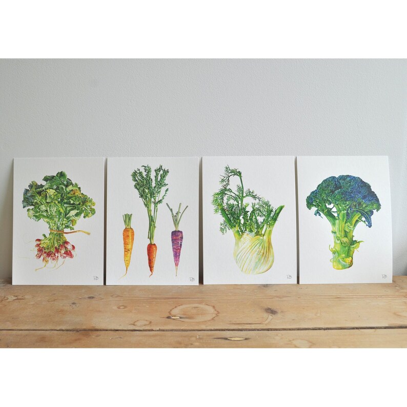 Broccoli Card,carte Brocolis,carte Imprimée,aquarelle,watercolor ...