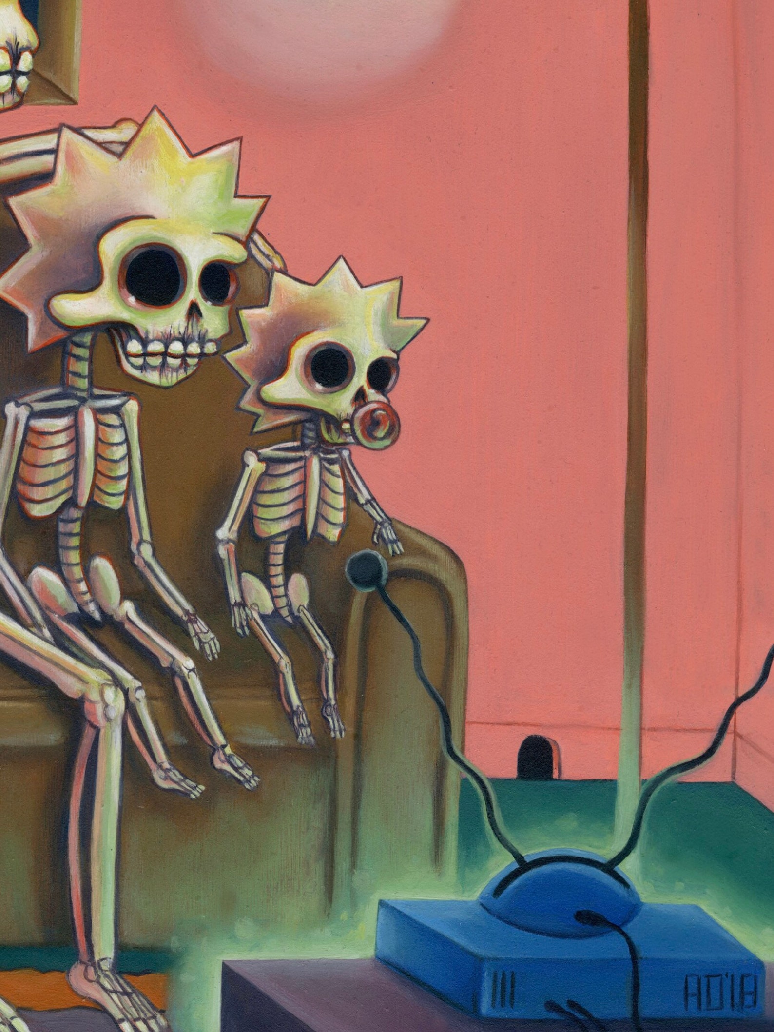 SIMPSONS SKELETON Art Prints Halloween Treehouse of Horror Couch Gag ...