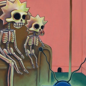 SIMPSONS SKELETON Art Prints Halloween Treehouse of Horror Couch Gag ...