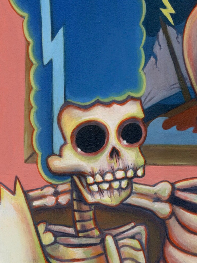 SIMPSONS SKELETON Art Prints Halloween Treehouse of Horror Couch Gag ...