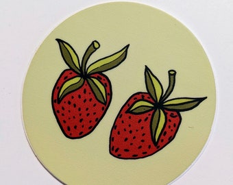 Glitter Strawberry Sticker - Etsy