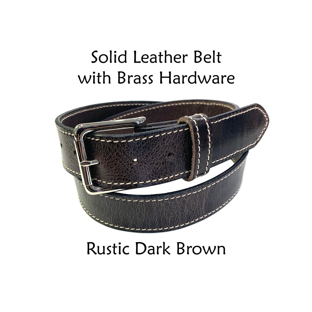 Rustic Looking Leather Belt, Mens Belt, Womens Belt, Solid Leather Belt ...