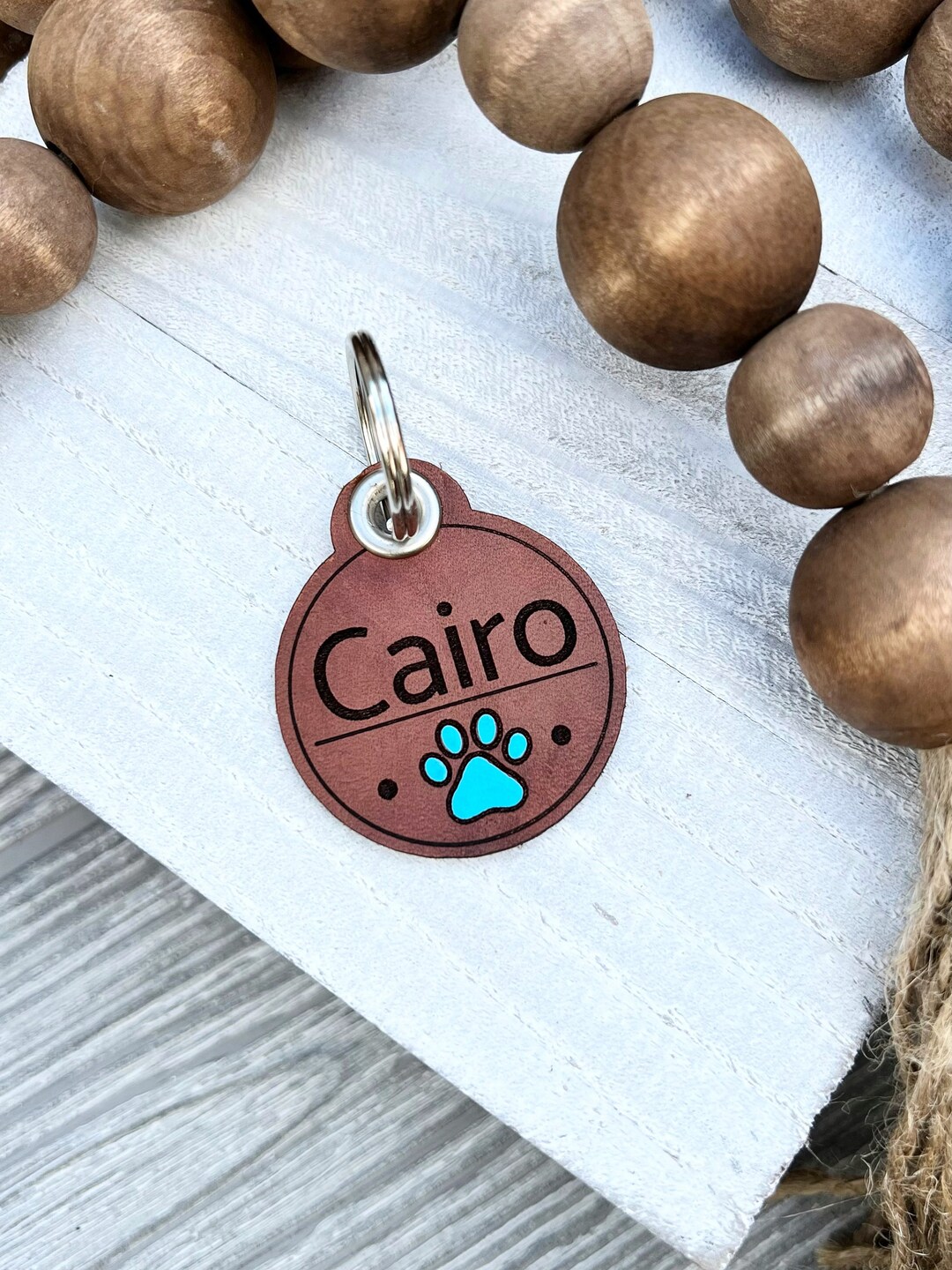 Leather Dog ID Collar Tags / Personalized Dog ID / Quiet Dog Tags ...