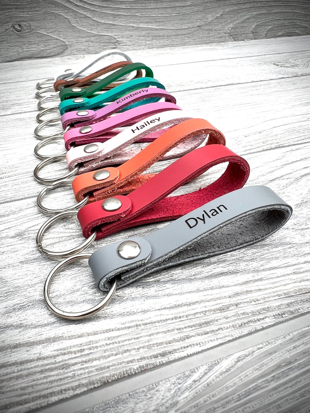 Personalized Leather Key Ring / Senior Gifts / Small Key Fob ...