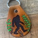 Sasquatch Bigfoot Leather Key Ring, Tooled and Stamped Leather, Hand ...