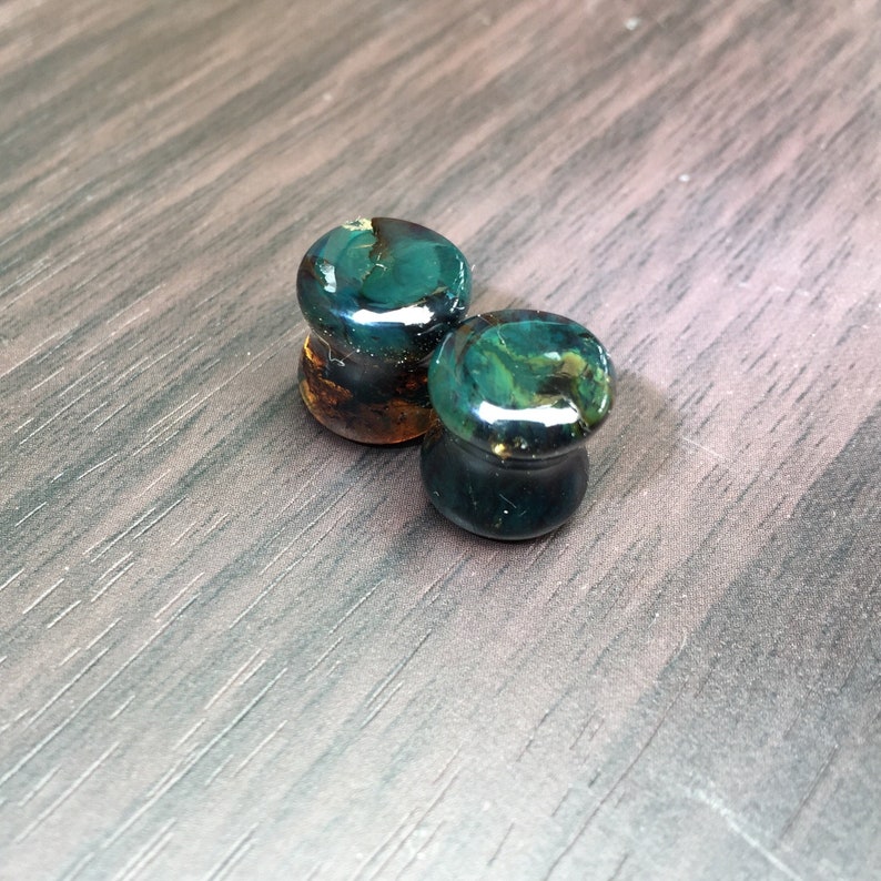 9mm Blue Green Amber Plugs 9mm Stone Plugs Handmade Mexican - Etsy