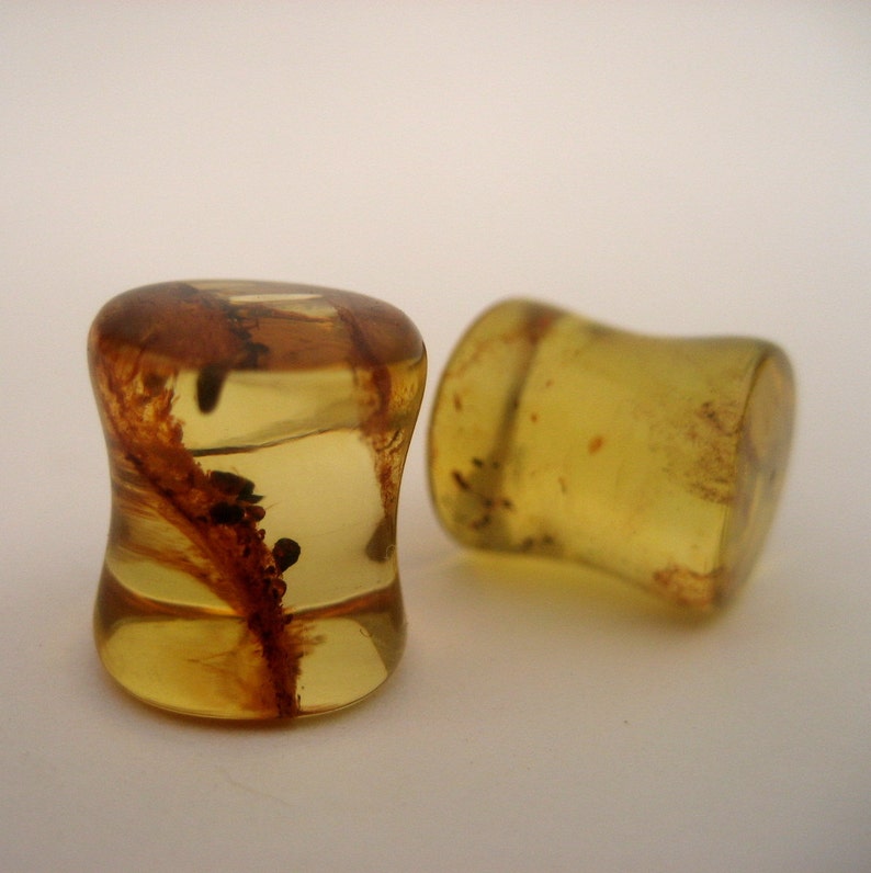 10mm Amber Plugs or 3/8 Inch Amber Plugs Natural Stone Plugs - Etsy