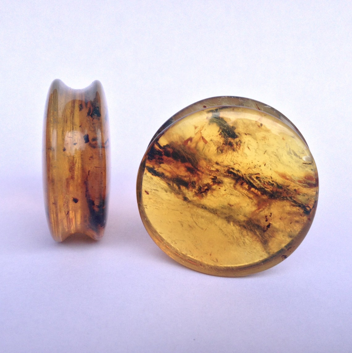 32mm Amber Plugs 1.25 Inch Amber Plugs Double Flare Natural - Etsy