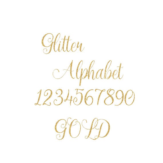 Gold Fancy Glitter Alphabet,gold Glitter Letters,cursive Font Glitter ...