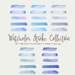 Watercolor Brush Strokes, Blue Watercolor Stroke for Instant Download ...