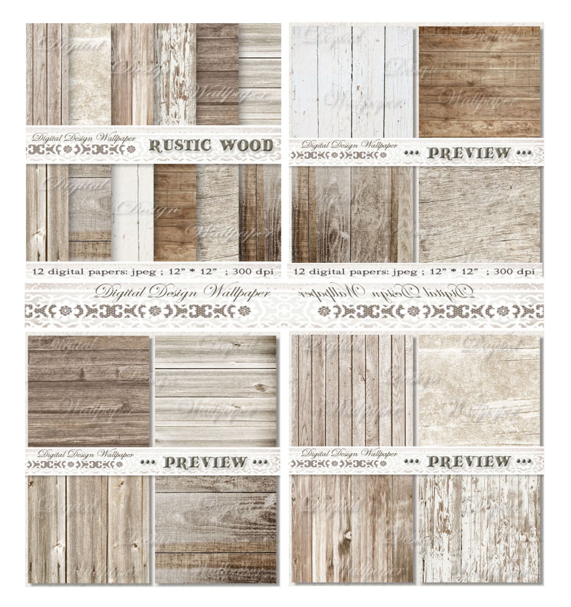 Wood Digital Paper, Wood Texture Digital Paper,weathered Wood,shabby ...