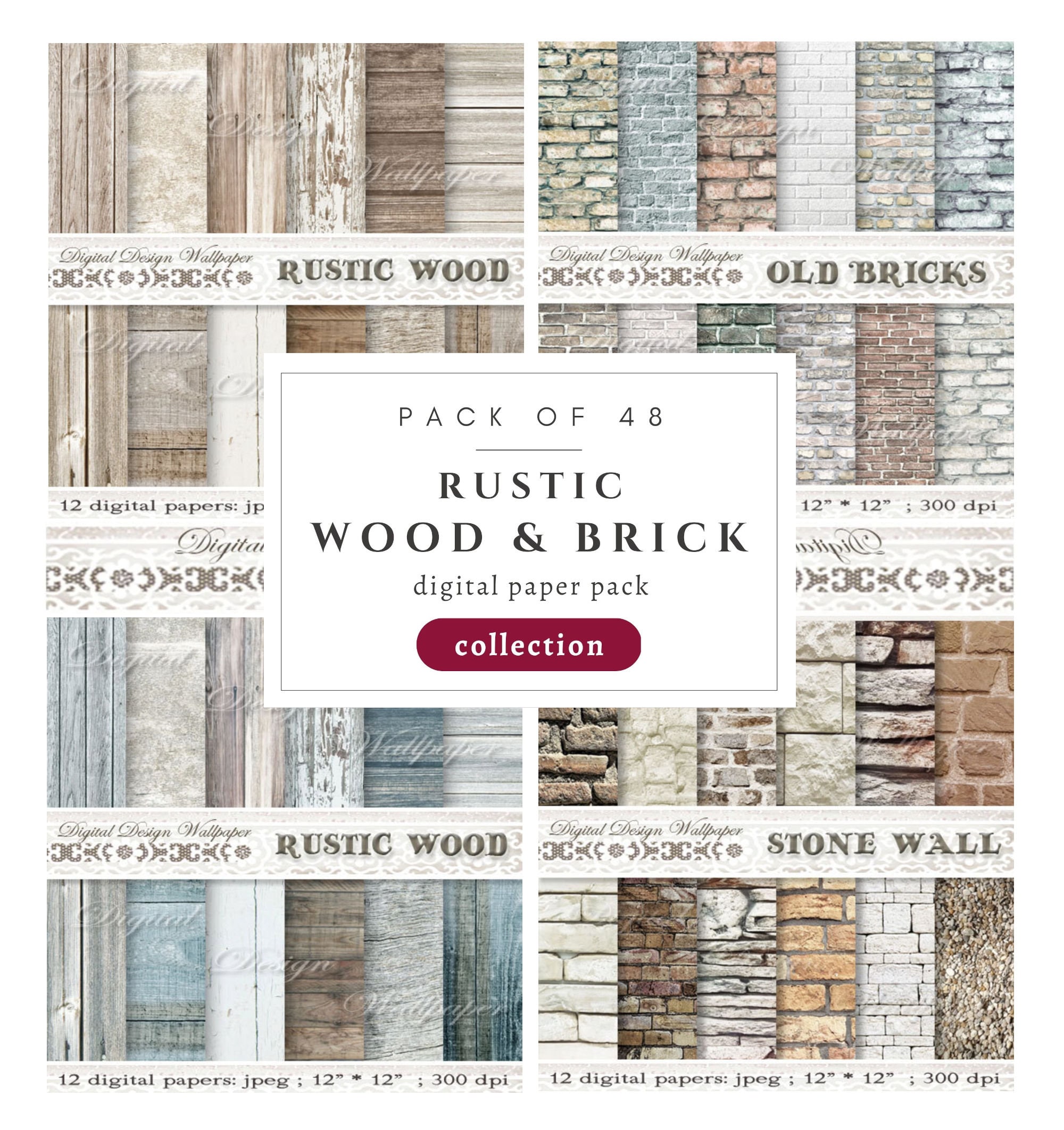 Wood Digital Paper, Wood Texture Digital Paper,weathered Wood,shabby ...