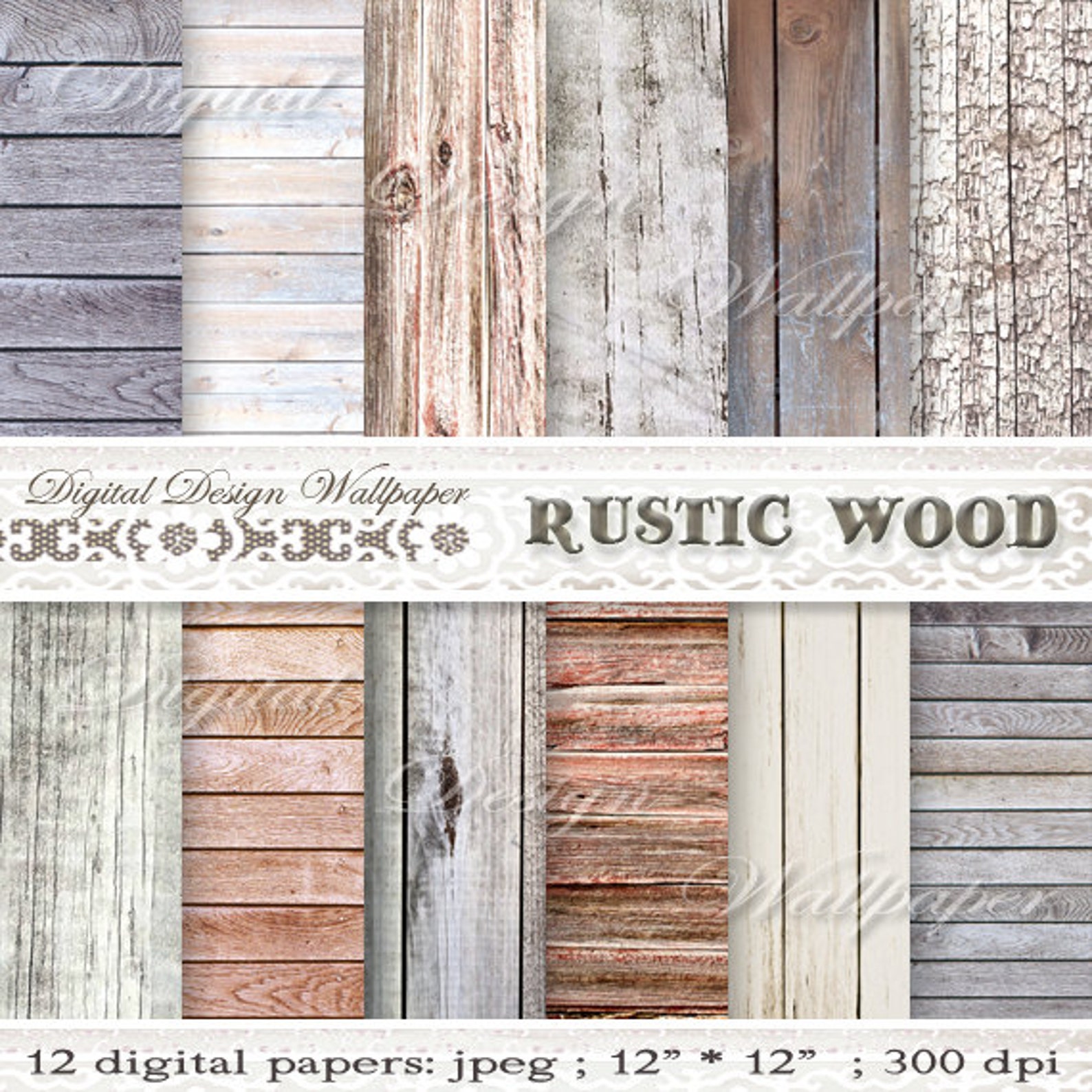 COMMERCIAL Use,wood Digital Paper, Rustic Wood Digital Paper,wood ...