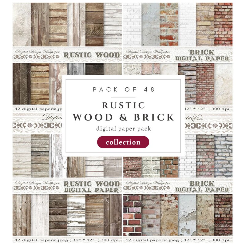 Digital Wood Paper - Etsy