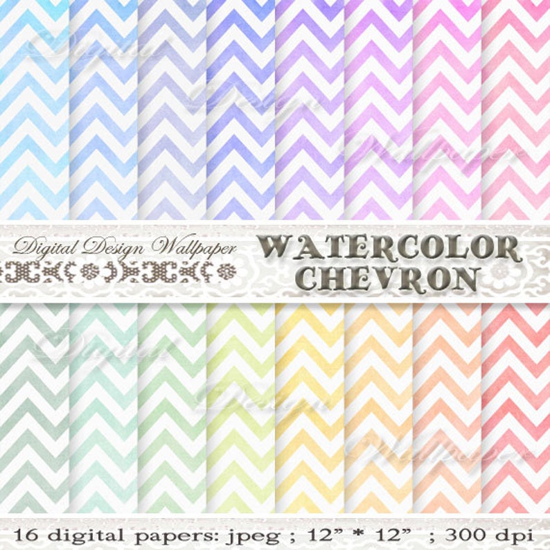 Rainbow Digital Paper,watercolor Digital Paper,watercolor Stripes ...