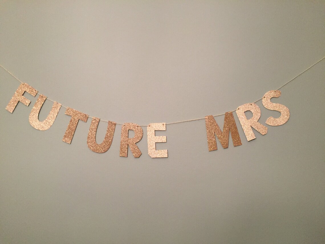 FUTURE MRS Glitter Banner. Wedding Shower Bridal Shower | Etsy